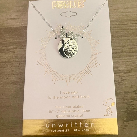 Peanuts | Jewelry | Peanuts Fine Silver Plated Snoopy Crystal Pendant ...